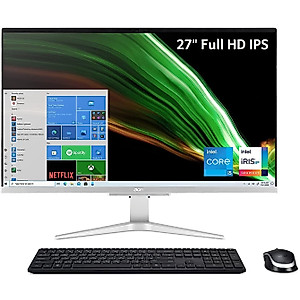 Acer 27-inch FHD(1920x1080) All-in-One Desktop (2023 New) | Intel 10-Core i5-1235U Processor | Iris Xe Graphics | WiFi 6 | RJ-45 | 24GB DDR4 1TB SSD | Win11 Pro