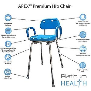 Platinum Health Hip Chair, APEX(tm) Premium, Padded, Height Adjustable, SEAT-Angle Adjustable Hip Chair. Doctor and Rehab Specialist Recommended