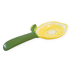 Boston International Ceramic Spoon Rest, 10-Inches, Lemon Drop