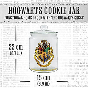 Paladone Harry Potter Hogwarts Glass Cookie Jar - Kitchen Accessory - Official Merchandise
