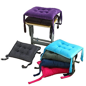 LOVEHOME Set of 2 Chair Pads,Rectangle Seat Cushion,Super Soft Bar Stool Square Seat Pads with Ties for Bar Stool Home School Office-f 35x38x5cm(14x15x2inch)