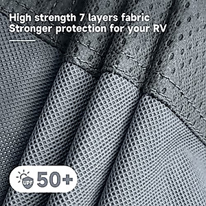 VINPATIO 7 Layers Pop Up Camper Cover, Folding Camper Trailer Cover Fits 12'-14' Trailers, Grey