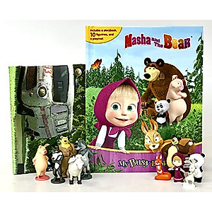 Disney Masha & the Bear My Busy Books - Storybook, 10 figurines, playmat