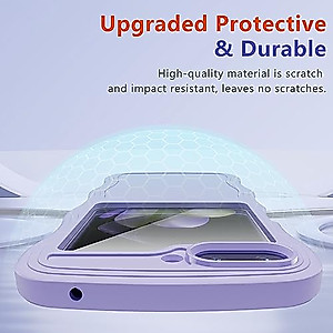 Haeuorey for Samsung Galaxy Z Flip 5 Case Wave, Curly Frame Design for Women Girls, Cute Wavy Solid Color Aesthetic Phone Case Soft Flexible TPU Shockproof Full-Body Protective Case Cover (White)