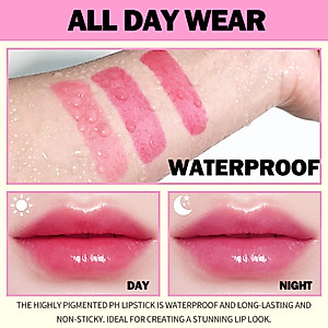 KIMUSE Flower Balm PH Color Changing Lipstick, Long-Lasting Lip Balm and Lip Stain, Moisturizing Natural Lip Balm