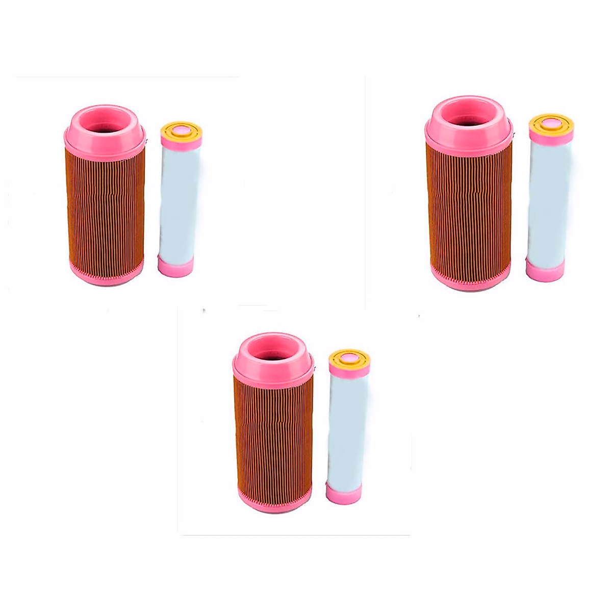 HUAWELL 6 Pcs Inner Outer Air Filter for Kubota ZD323 ZD326 ZD331 Zero Turn Lawn Mowers Replaces Part# K3181-82250 & K3181-82240