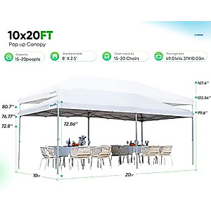 Quictent Privacy 10x20 Pop up Canopy with Sidewalls, Enclosed Ez Party Tent Instant Shelter with Mesh Window for Outdoor Event-(White)