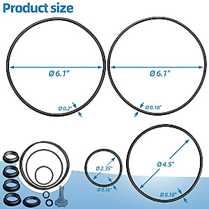 Dimakung Sand Filter Pump Seal Gasket Parts, Replacement Repair Set Compatible with Intex Sand Filter Pumps, Air Release Valve & O-Rings (Black)