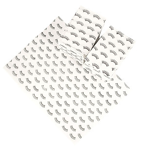 Disposable Lashing Dental Bib | 125 Pack | Size 13x18" inches | Eyelash Extension Supplies | White Bib with Simple Lash Print Design