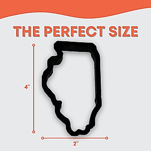 Illinois State Cookie Cutter with Easy to Push Design, for Sports, Work Events, and Graduation Celebrations (4 inch)