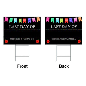 First And Last Day of School Lawn Sign 18x24 Inch Back to School Supplies Custom Yard Lawn Sign for Rent House Party Supplies Décor