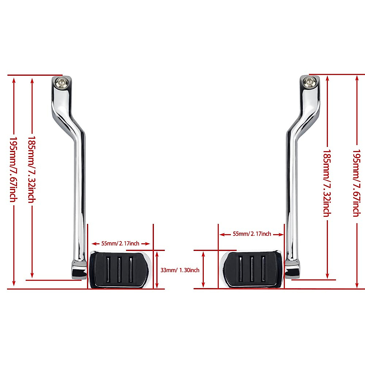 WOWTK Heel Toe Shift Pegs, Front and Rear Levers w/Shifter Pegs for Harley 1986-2017 FL Softail,1988-2024 Touring Road King Road Glide Street Glide Electra Glide and 2008-later Trike Models