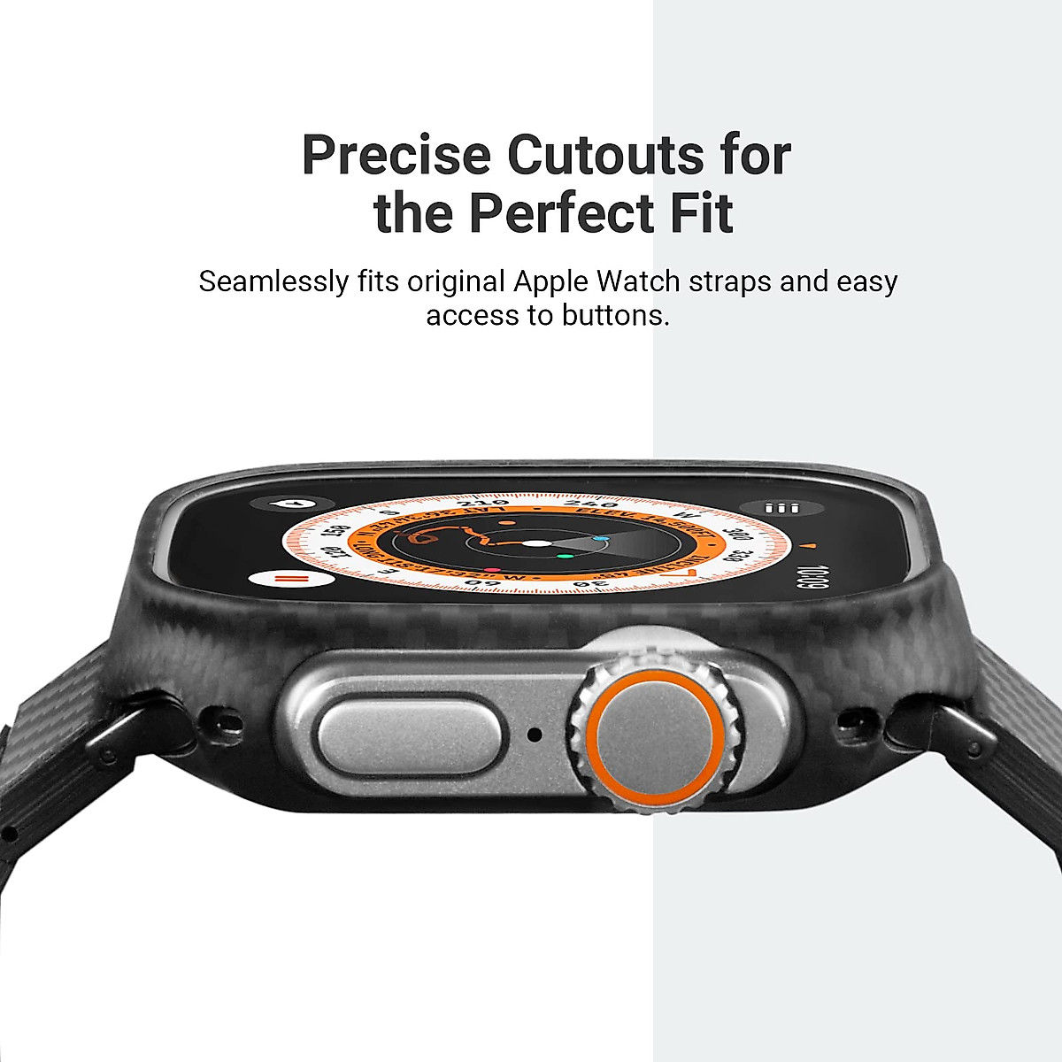 PITAKA Apple Watch Ultra 2/Apple Watch Ultra Case, Exquisite Minimalist Slim Apple Watch Ultra Case 49mm - Aramid Fiber Made [Air Case]