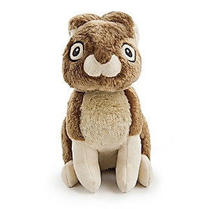 goDog Wildlife Rabbit Squeaky Plush Dog Toy, Chew Guard Technology - Brown, Large