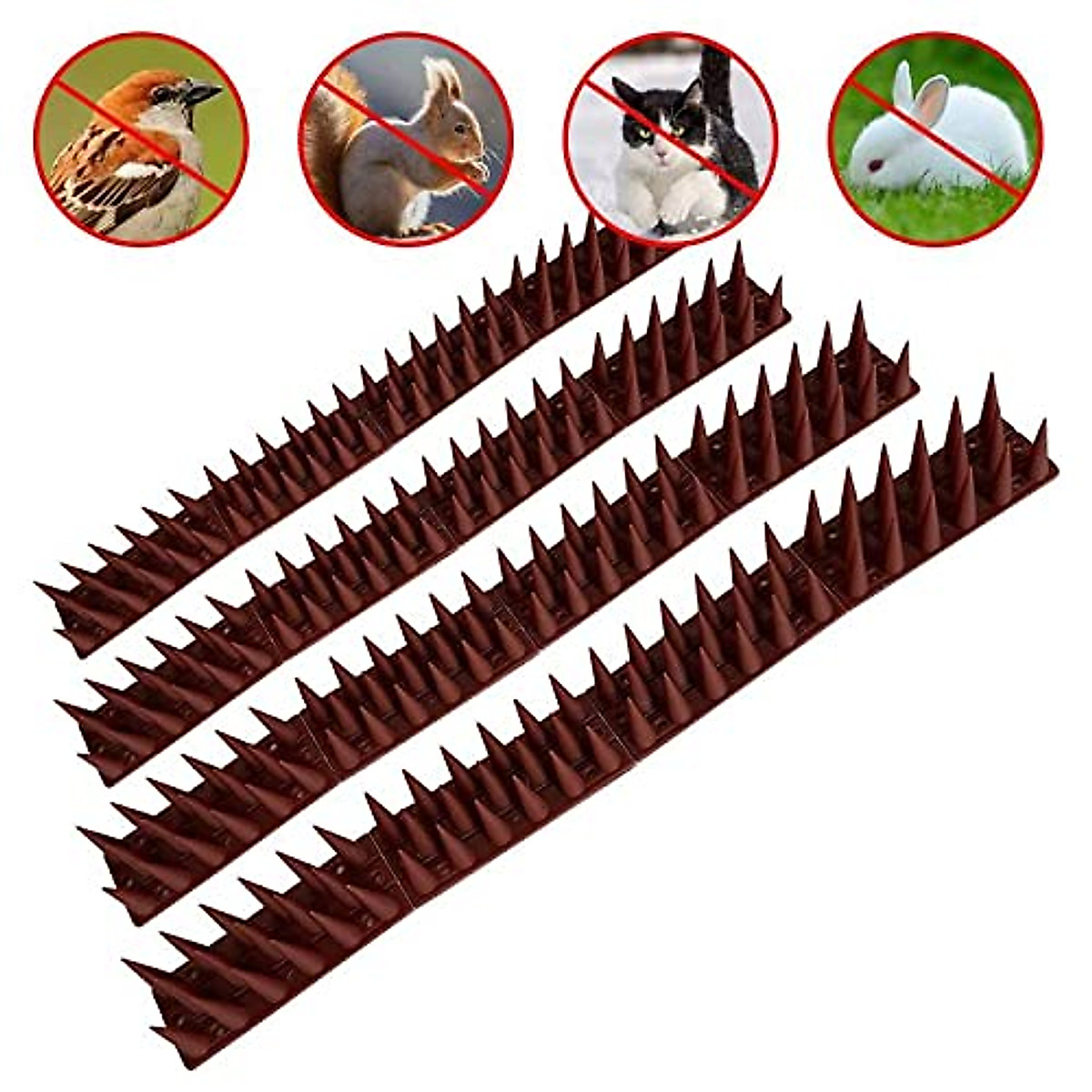 Bird Spikes, Bird Deterrent Spikes for Small Birds Pigeon Squirrel Raccoon Cats Crow Bird Repellent Spikes for Outside to Keep Birds Away