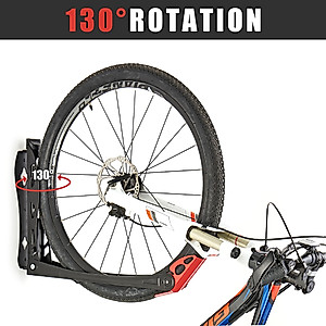 Wallmaster BIKEPAL Swivel Bike Rack, Wall Mounted Bike Storage System, Space Saving for Home and Garage, 2 Pack