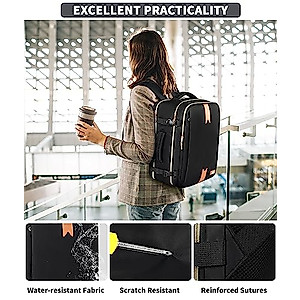 Travel Backpacks for Women Carry On, TSA Friendly Flight Approved Backpack for Traveling On airplane Water-resistant Personal Item Bag with Laptop Compartment Fits 15.6 Laptop Casual Daypack for Work