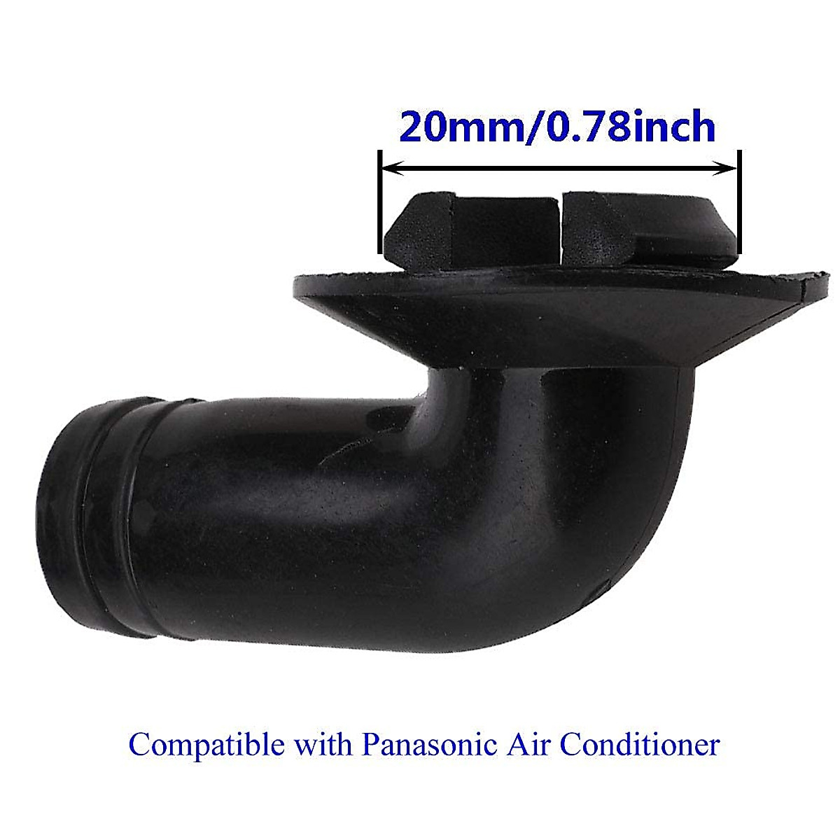 5 Pack 20 mm Air Conditioner Drain Hose Adapter for Mini-Split and Window AC Unit. 0.78 Inch Universal AC Drain Hose Connector Elbow Fitting Compatible with Panasonic Room Air Conditioner, Black