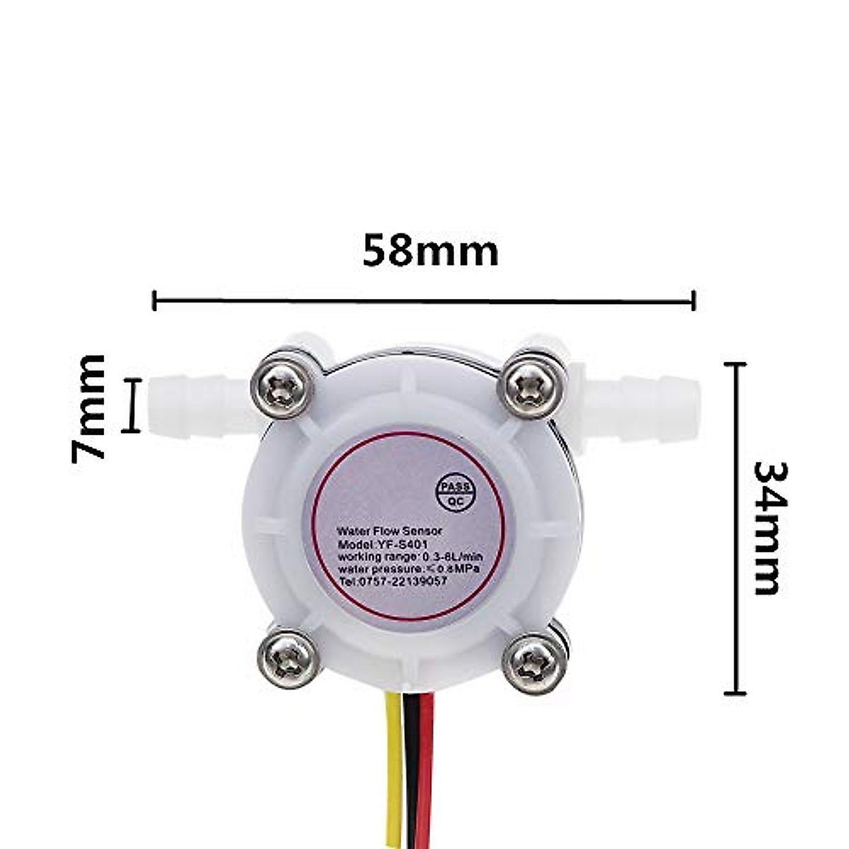 Water Flow Sensor 0.3-6L/min Switch Meter Flowmeter Counter Sensor Water Control 1/4" 1.75MPa DIY Kit