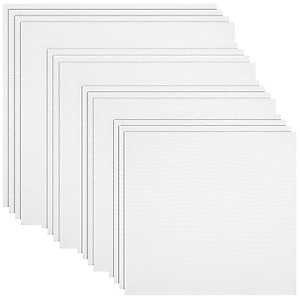 16 Pcs Embroidery Cloth Fabric Precut Embroidery Cloth Squares White Natural Cotton Embroidery Fabric 4 Sizes Embroidery Fabric Square Cross Stitch Fabric for Embroidery Craft Garment(5.9 to 11.8inch)