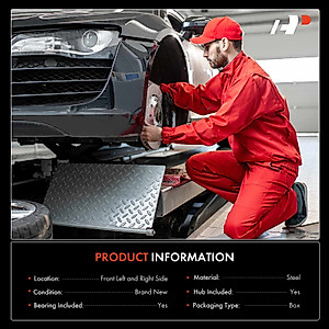 A-Premium 2 x Front Steering Knuckle & Wheel Bearing Hub Assembly Compatible with Ford Escape 05-12, Mazda Tribute 05-06/08-11, Mercury Mariner 05-11, w/5-Lug, Replace # 5L8Z3K185BA, 5L8Z3K186BA