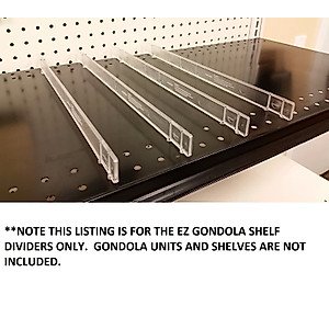 Clear Plastic Gondola Shelf Dividers, Universal Fits All Gondola Shelving up to 16" D - 100 Pack