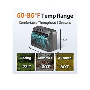 FOGATTI RV Window Air Conditioner, 6500 BTU Cools up to 180Sq.ft, 4-in-1 AC Unit and Lower Noise, Suitable For RV and House-workshop, included Window Installation Kits (Silver Grey)