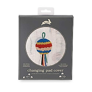 Red Rover Kid Muslin Changing Pad Cover – 16” x 32” - 100% Cotton – Machine Washable – Standard Size - Stitched Holes for Safety Straps – Lightweight & Breathable – Unisex (Party Time)