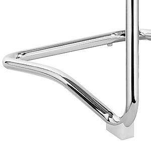 Benjara 17 Inch Cantilever Accent Side Dining Chair, Set of 4, Upholstery, Gray, White and Silver