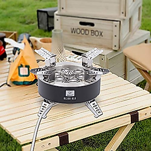1.8 KW Portable Picnic Camping Backpacking Stove Stainless Steel Gas Cooking Burner Foldable Stove Burner with Portable Bag for BBQ/Hiking/Picnic Outdoor(8.26 * 8.26 * 4.49in)
