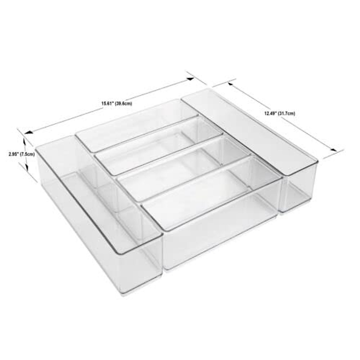 The Home Edit 6 Piece Kitchen Drawer Edit, Clear Plastic Storage System