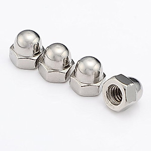 3/8-16 Acorn Cap Nuts, Stainless Steel 18-8 (304), Plain Finish, 20 PCS