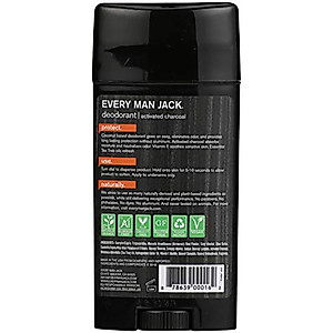 Everyman Jack Deodorant Activated Charcoal, Tea Tree, 2.7 Ounce