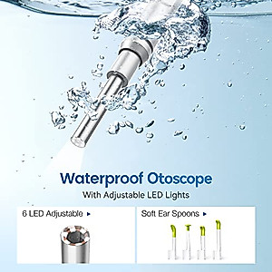 Anykit Digital Otoscope with 5 Inch IPS Screen, Visual Ear Cleaner with 3.9mm Ear Wax Removal Camera, 6 LED Lights, 32GB Card, Earwax Removal Tool, Storage Case, 100Pcs Disposable Specula