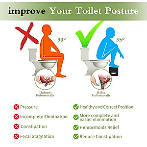 ROMGUAR CRAFT 7 Inch Bamboo Toilet Stool, Foldable Poop Stool, Bathroom Step Stool Squat (Black)