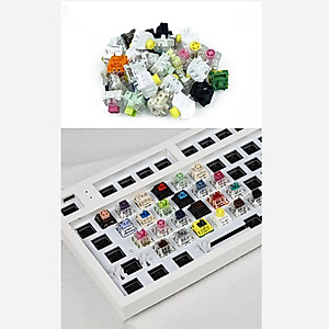 Ronyme Mk870 Translucent 87 Keys Mechanical Gaming Keyboard Full Key FN2 Layer Editing Programming, White