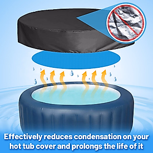 Spa and Hot Tub Cover- 16-mil Hot Tub Thermal Blanket- Round Hot Tub Insulation Blanket Hot Tub Solar Cover Solar Blanket Cover Bubble Cover for Outdoor Hot Tubs (7 FT Dia)