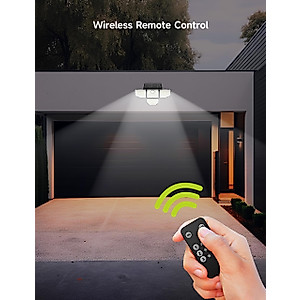 soysout Solar Outdoor Lights, 3000LM 176 LED Security Lights with Remote Control, 4 Heads Motion Sensor Lights, IP65 Waterproof Outdoor Floodlights