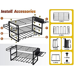 BTideas Power Tool Organizer, Drill Holder Wall Mount, Heavy Duty Garage Tool Organizer and Storage, Suitable Power Tool Organizer Wall Mount for Tool Room, Workshop, Garage (Black)
