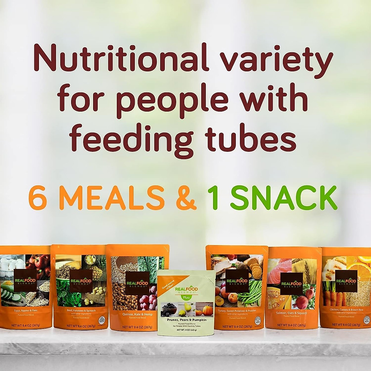 Real Food Blends Beef, Potatoes & Spinach - Pureed Food Meals for Tube Feeding with Protein, Vegetables & Fruits - 330 Calories for Lunch & Dinner - 9.4 oz (Pack of 12)