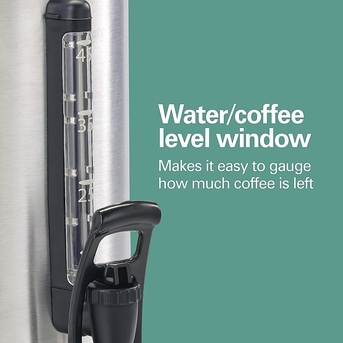 Hamilton Beach 45 Cup Coffee Urn and Hot Beverage Dispenser, Silver (40519)