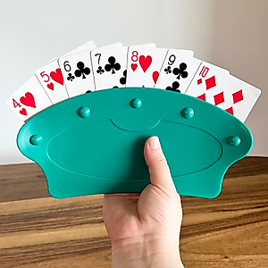 SEETOOOGAMES Card Holders for Playing Cards - Canasta Playing Card Games Holder for Kids Seniors - 4 Pack Mixed