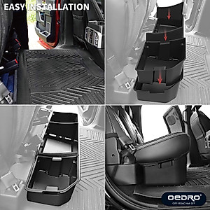 oEdRo Under Seat Storage Fit for 2015-2025 Ford F-150 F150 SuperCrew/Crew Cab, 2017-2024 F-250/F-350/F-450/F-550 Super Duty, Upgraded Rear 2-in-1 Truck Organizer Underseat Storage Box