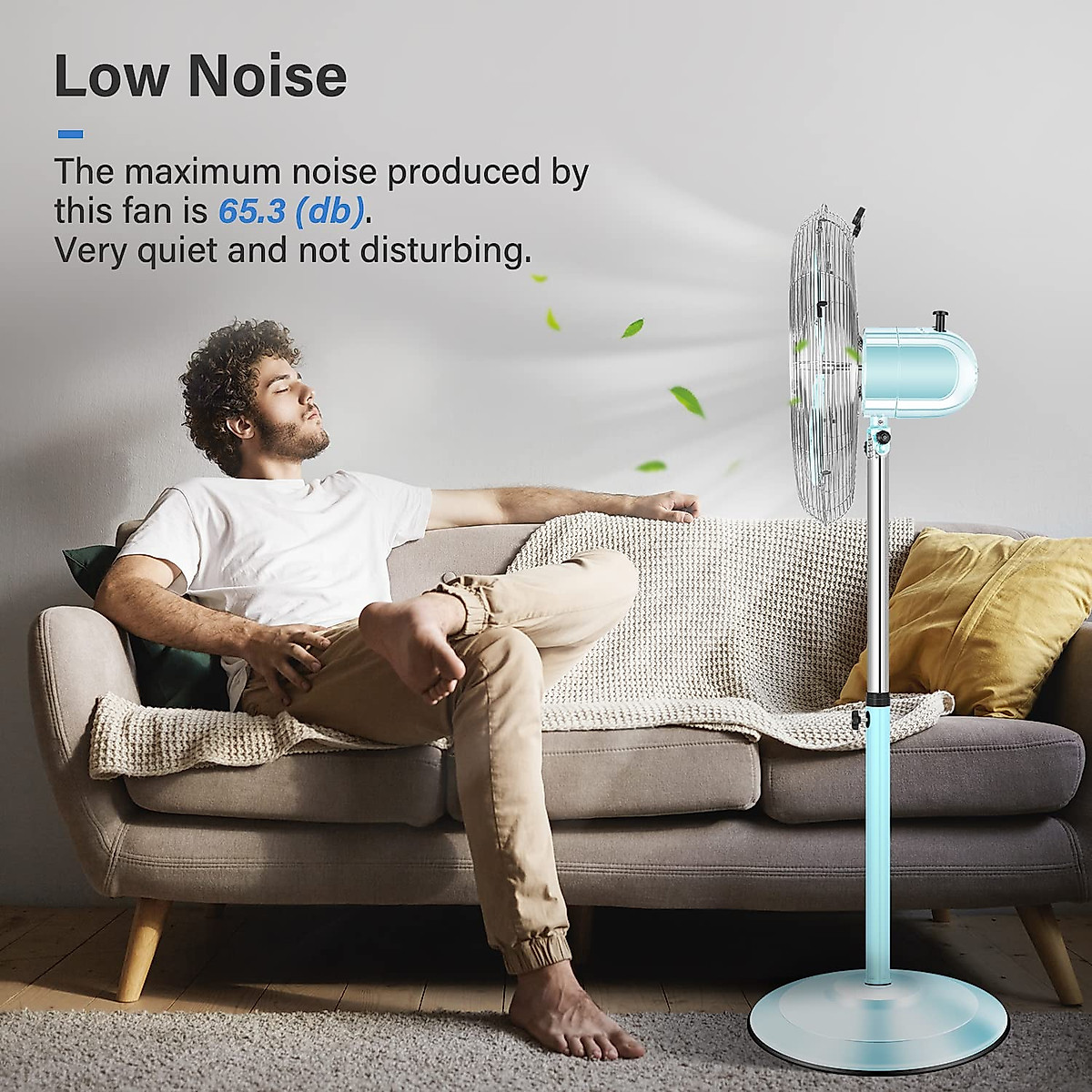 InfiniPower 16 Inch High Velocity Stand Fan, Adjustable Heights, 75°Oscillating, Quality Made Fan with 3 Settings Speeds, Heavy Duty Metal for Industrial, Commercial, Residential, Color: Green