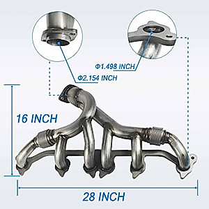 JDMSPEED New Stainless Steel Exhaust Manifold & Gasket Kit Replacement for Grand Cherokee Wrangler 4.0L Replacement for Jeeps Select 1991-1999 (4.0L Engine Only) Replaces 33007072, 4883385
