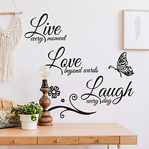 3 Sheets Vinyl Wall Quote Stickers Love Family Inspirational Wall Stickers Motivational Wall Decals Bible Verse Inspirational Sayings for Home School Wall Decorations (Classical Style)
