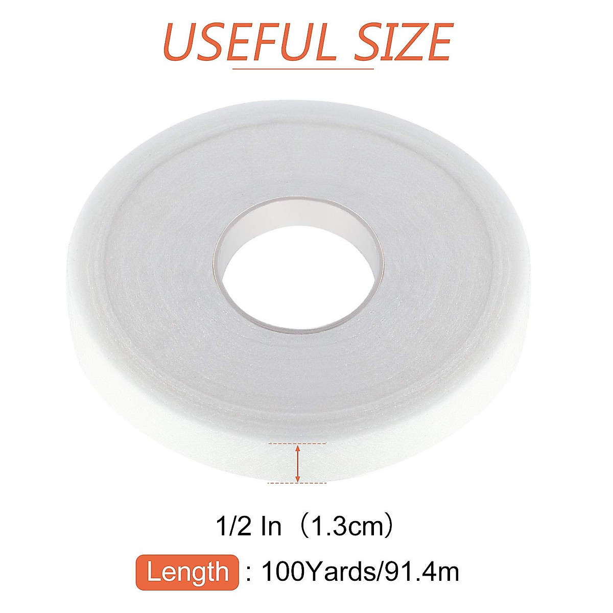 Iron-on Hemming Tape Fabric Fusing Tape Fusible Bonding Web Adhesive Tape for Bonding Clothes Jeans Pants Collars, 100 Yards (1/2 Inches)