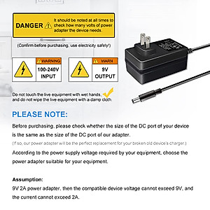 9V Adapter Power Cord for Bowflex Max Trainer M5 M3 M6 M7 M8 HVT Exercise Elliptical, Octane Fitness xR3 xR3c xR4 xR4c xR4ci xR6 xR6e xR6ce Q35 Q35e Q35c Q35ce Q37 Machine AC DC Charger Power Supply