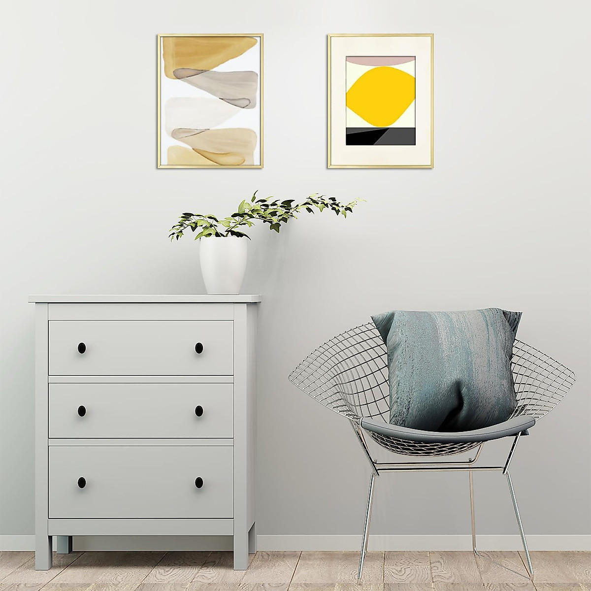 AUEAR, 11x14 Aluminum Metal Wall Mounting Photo Frame with Ivory Mat for 8x10 Pictures Includes Sawtooth Hangers, Spring Clips Real Glass (Gold, 2-Pack)