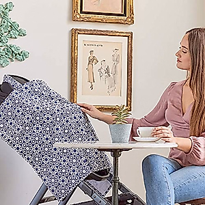 Breastfeeding Cover Nursing Apron for Baby, 360° Full Privacy, Damask Blue